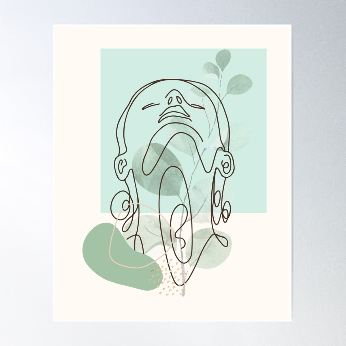 Breathe Man Line Art Poster Wall Art, Modern Wall Decor For Living Room ...