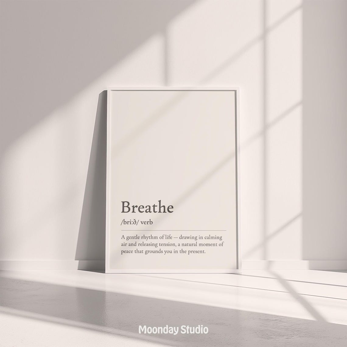 Breathe Quote Poster, Minimalist Typography Wall Art, Yoga Poster ...