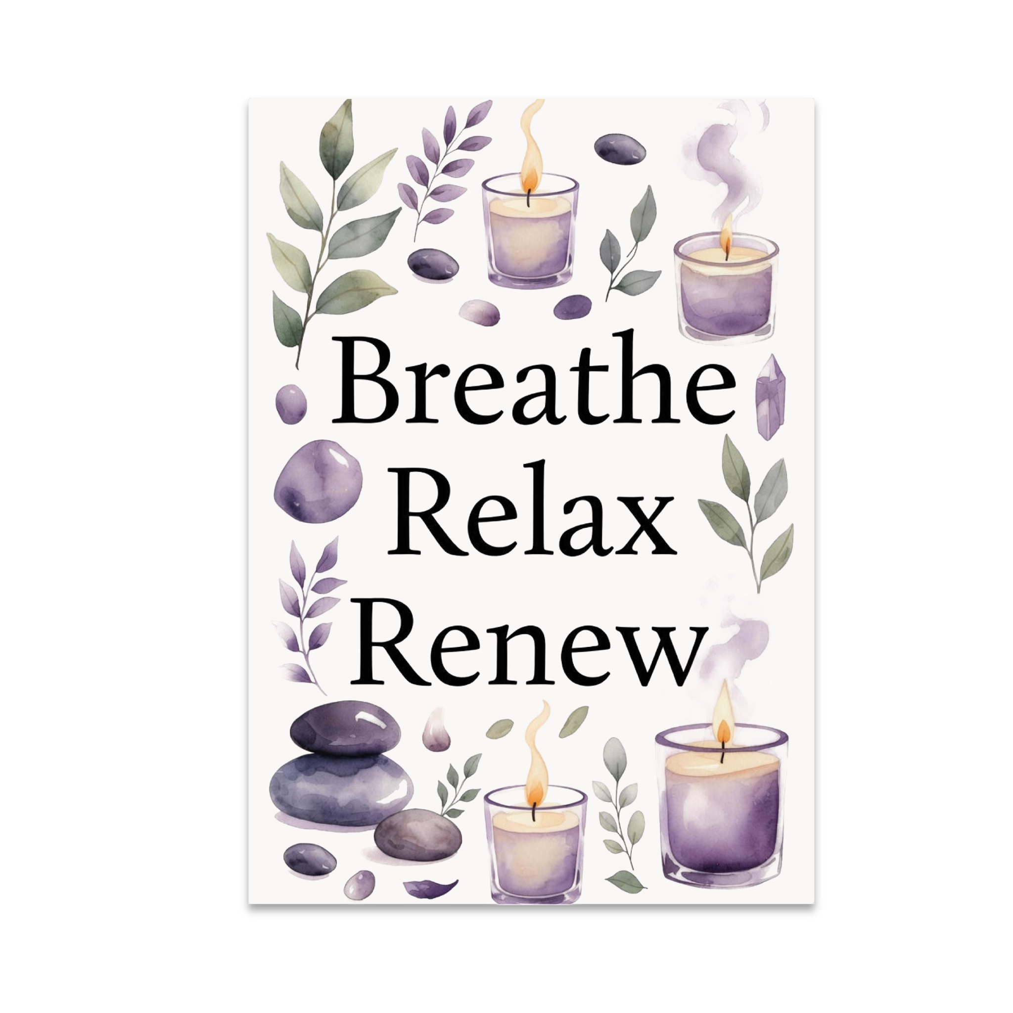 Breathe Relax Renew Wall Art - Wellness Enthusiast - 13x19 Poster Print ...