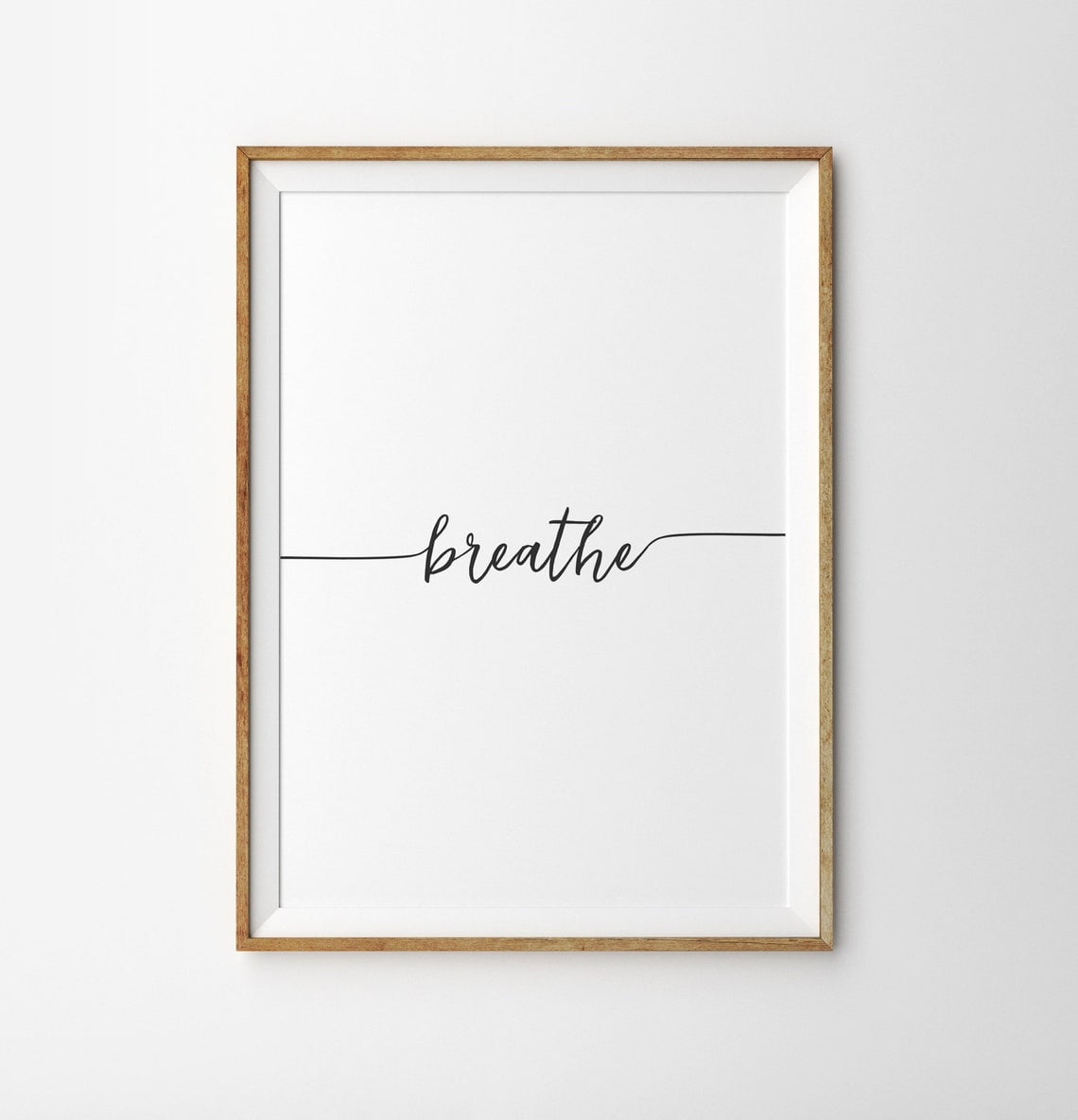 Breathe Typography Print Pilates Poster Yoga Print Wall Art Gifts For ...