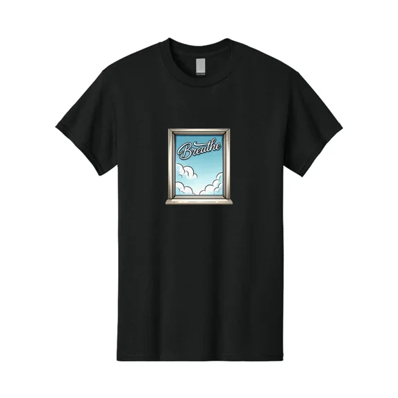 Breathe Window Sky Meditative Mindfulness Clouds Nature Scene Unisex T ...