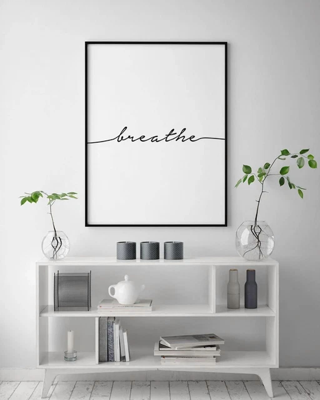 Breathe Yoga Poster Art Home Decor Vintage Gift Living Room Dercor ...