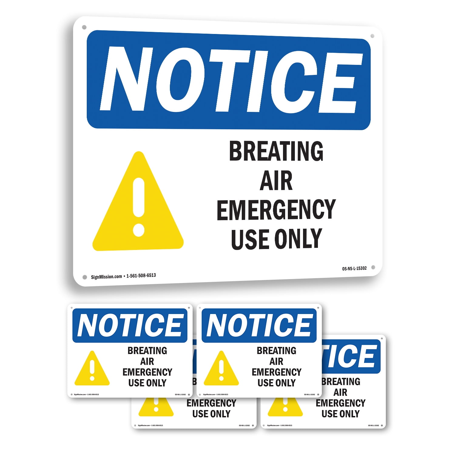 Breathing Air Emergency Use Only OSHA Notice Aluminum Sign 24 Inch x 18 ...