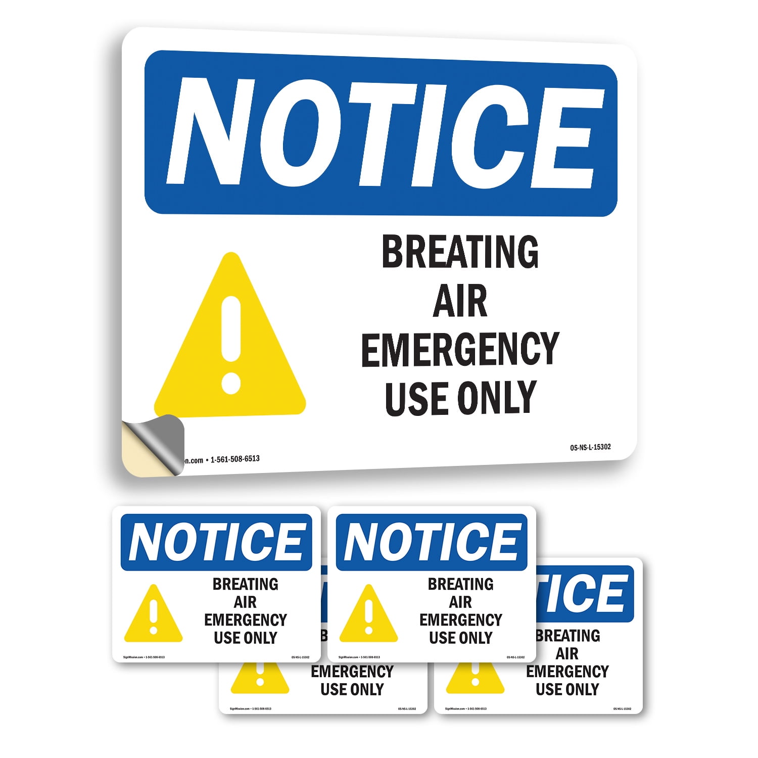 Breathing Air Emergency Use Only OSHA Notice Vinyl Decal Label 24 Inch ...