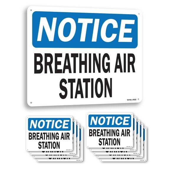 Breathing Air Station OSHA Notice Rigid Plastic Sign 24 Inch x 18 Inch ...