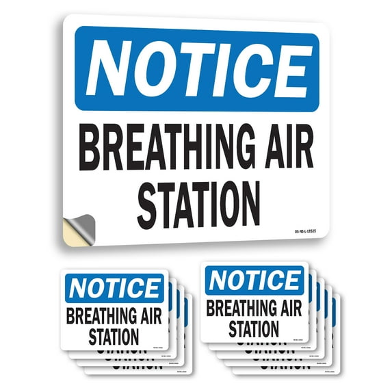 Breathing Air Station OSHA Notice Vinyl Decal Label 18 Inch x 12 Inch ...