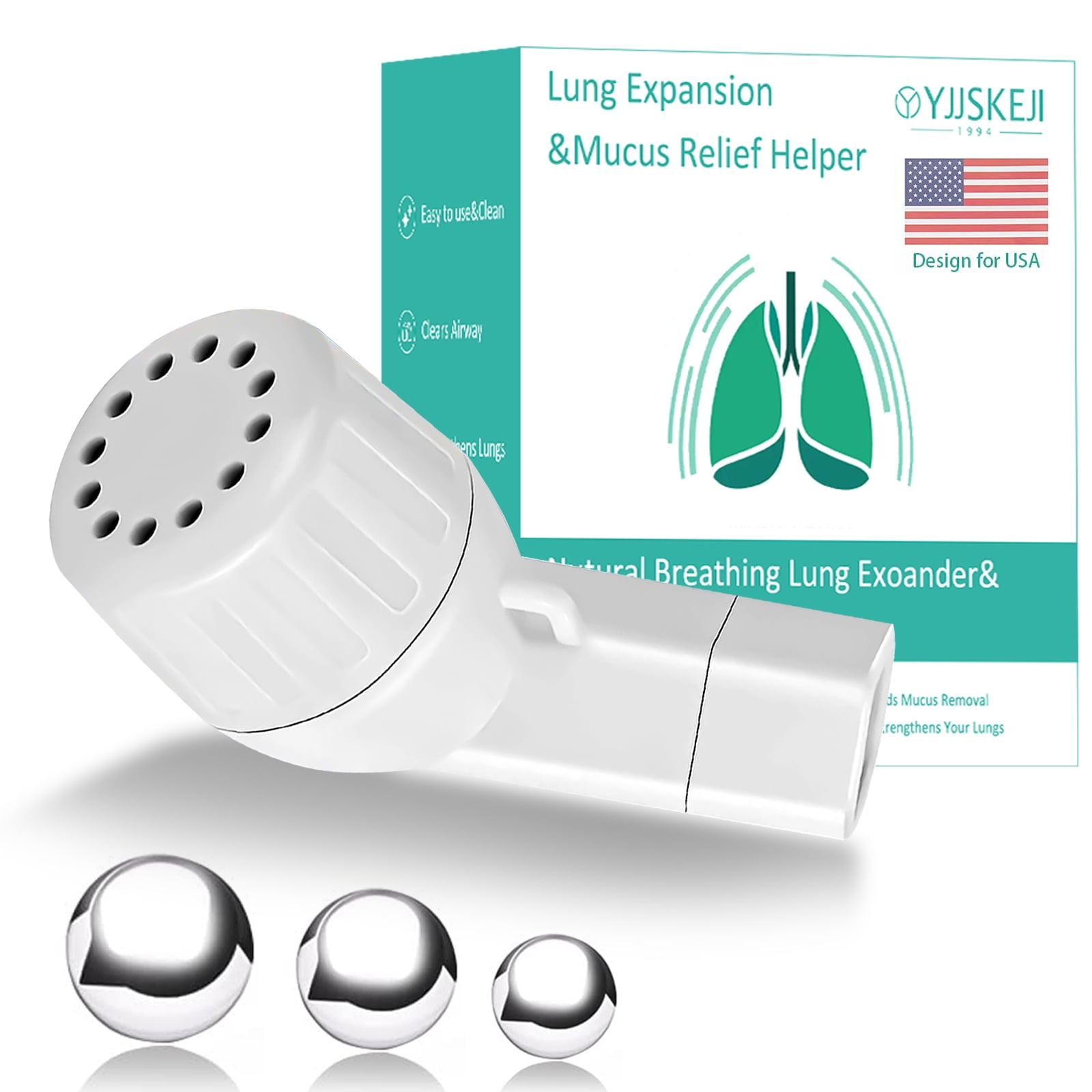 Breathing Exercise Device for Lungs, Acapella Flutter Valve, Natural ...