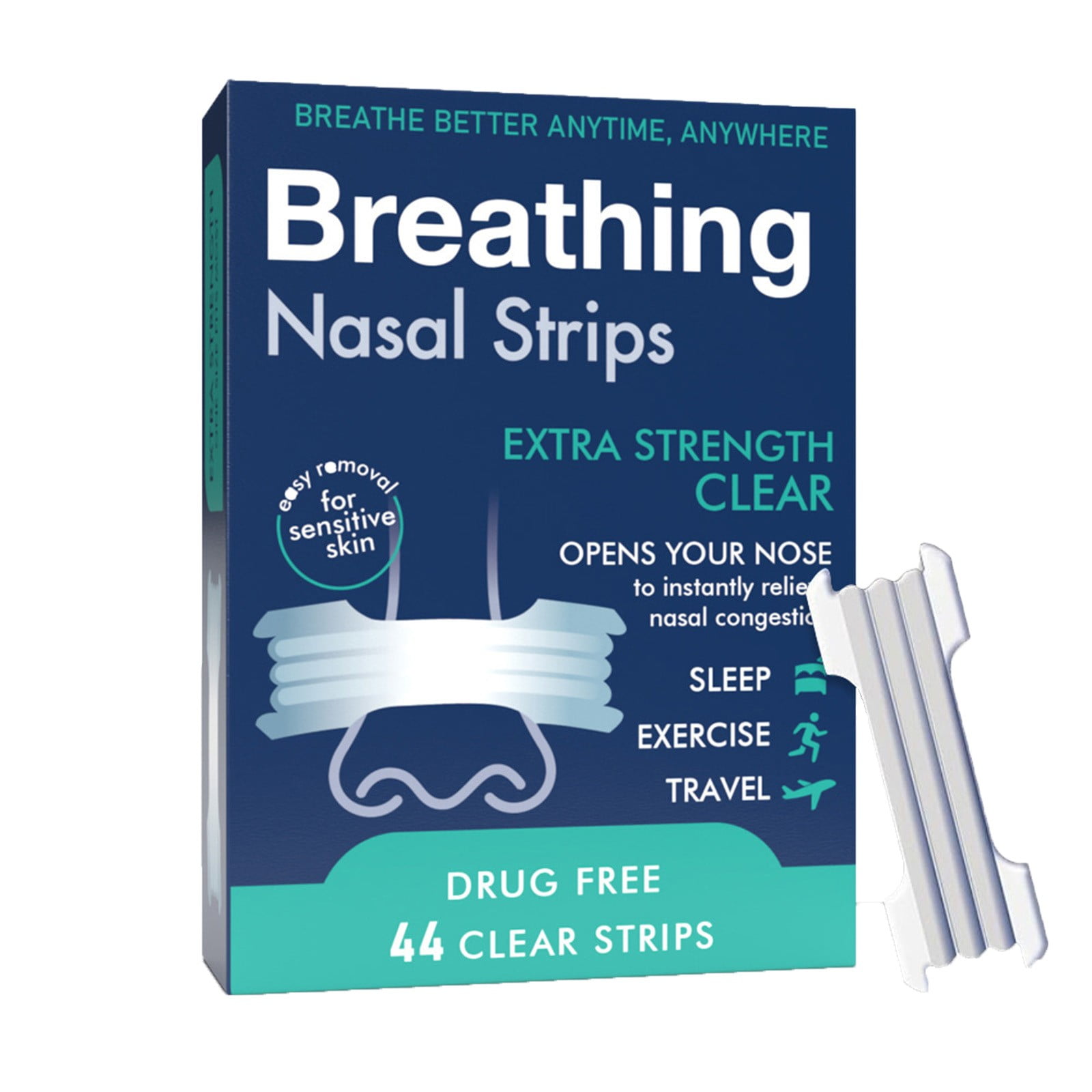 Breathing Nasal Strips | Extra Strength Clear, for Sensitive Skin ...