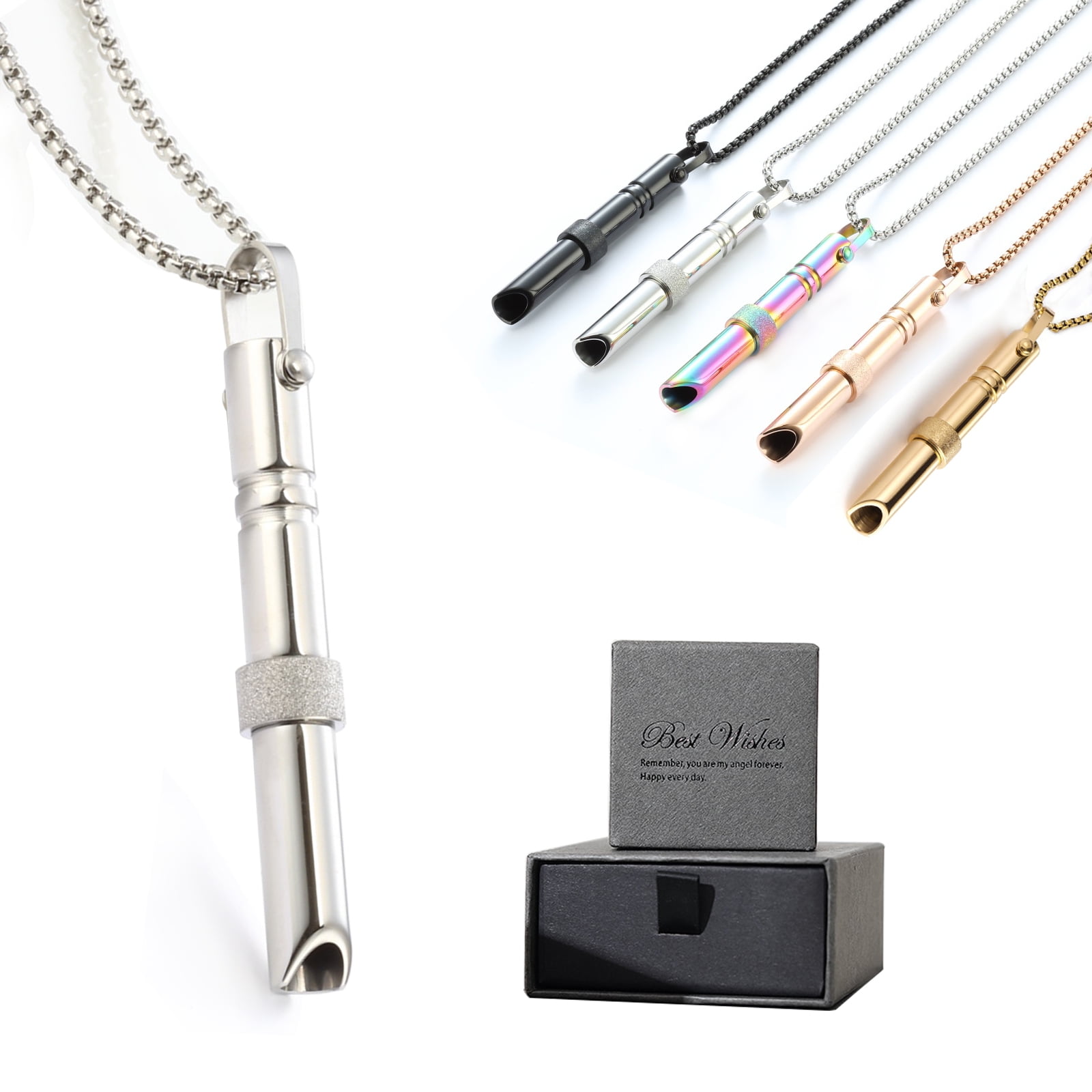 Breathing Necklace for Anxiety Relief with Gift Box, Quit Smoking Tools ...