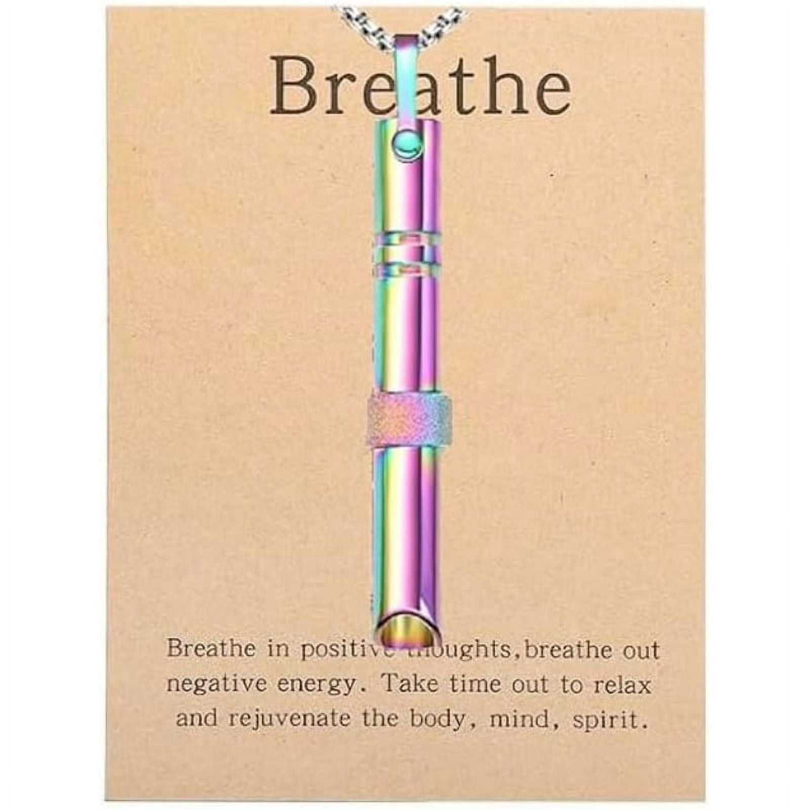 Breathing Necklace Stress Relief Pendant Stainless Steel Anxiety ...