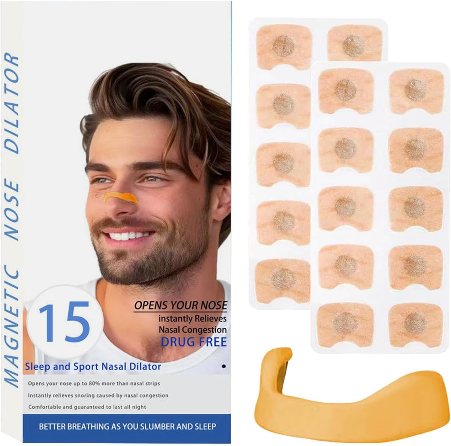 Breathing Nose Strips - Anti Snoring Sleep Nose Strips | 30 Nighttime ...