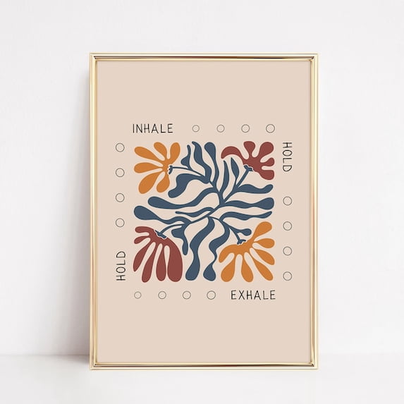 Breathing Poster, Box Breathing Wall Art Print for Therapy Office Decor ...