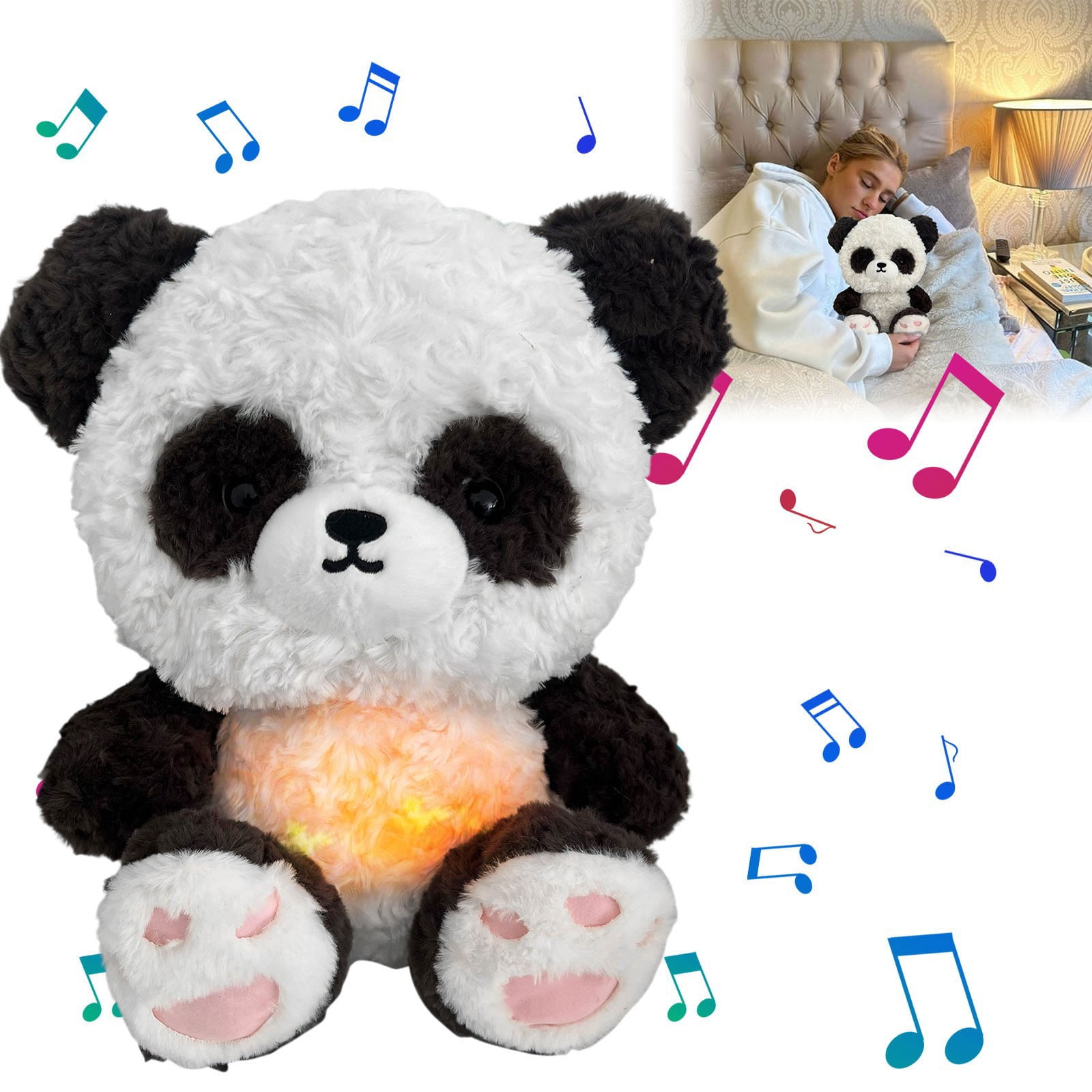 Breathing Sleep Portable Sound Machine Baby Panda Stuffed Animal With ...