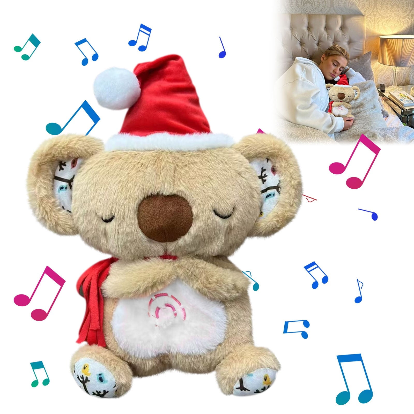 Breathing Stuffed Animal 9 inch Calming Soothers for Sleep Heartbeat ...