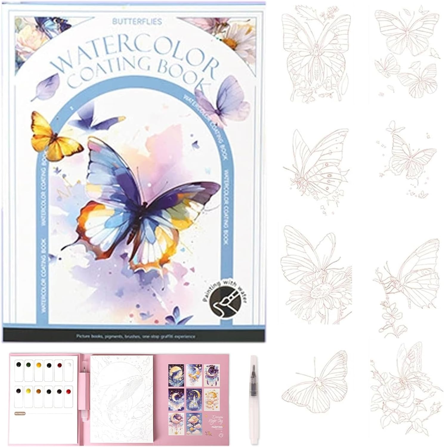 Breathly Creative Stress Relief Kit, DIY 3-Fold Watercolor Pad, Art ...