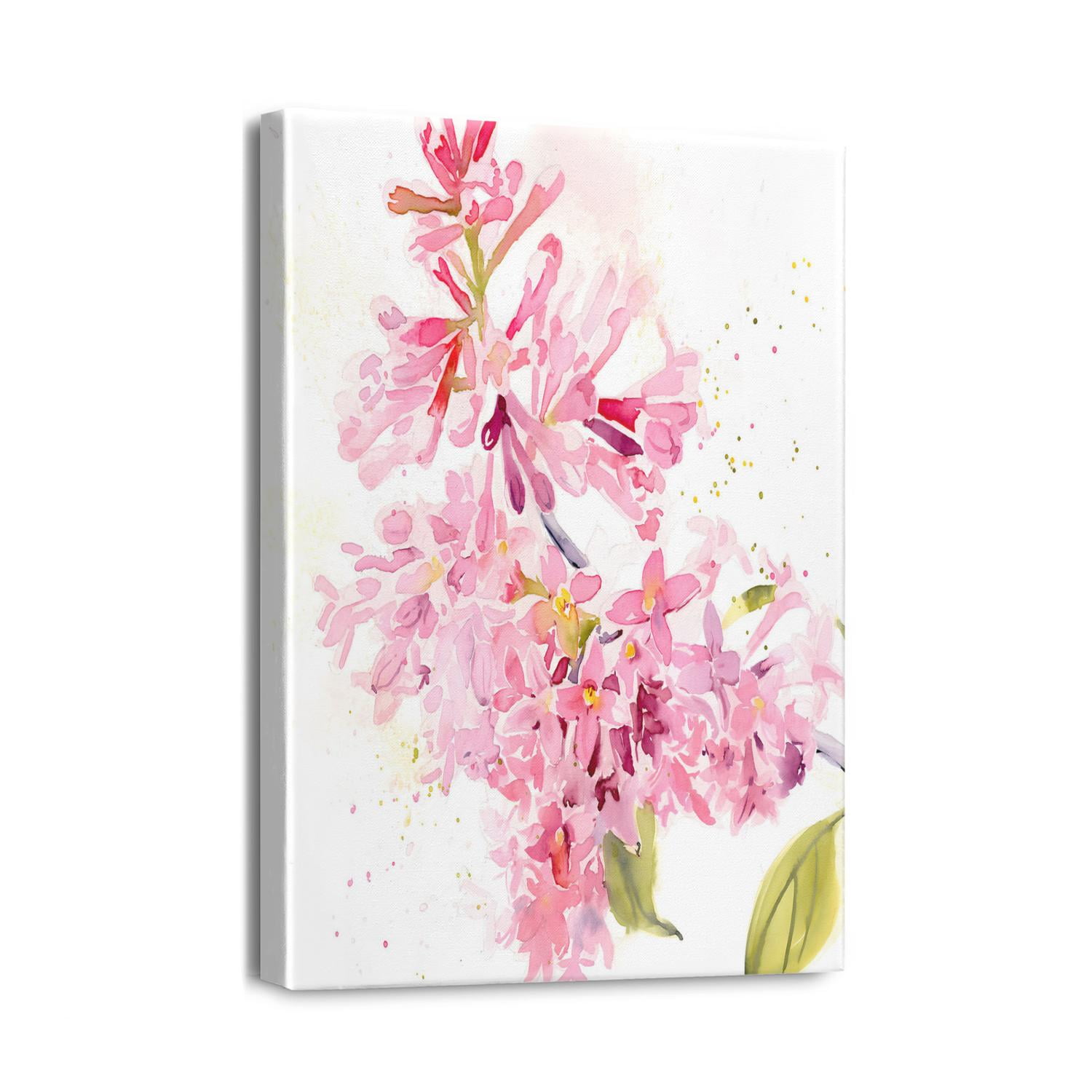 Breathtaking 12X16inch Pink Flower Canvas Wall Art Abstract Floral ...