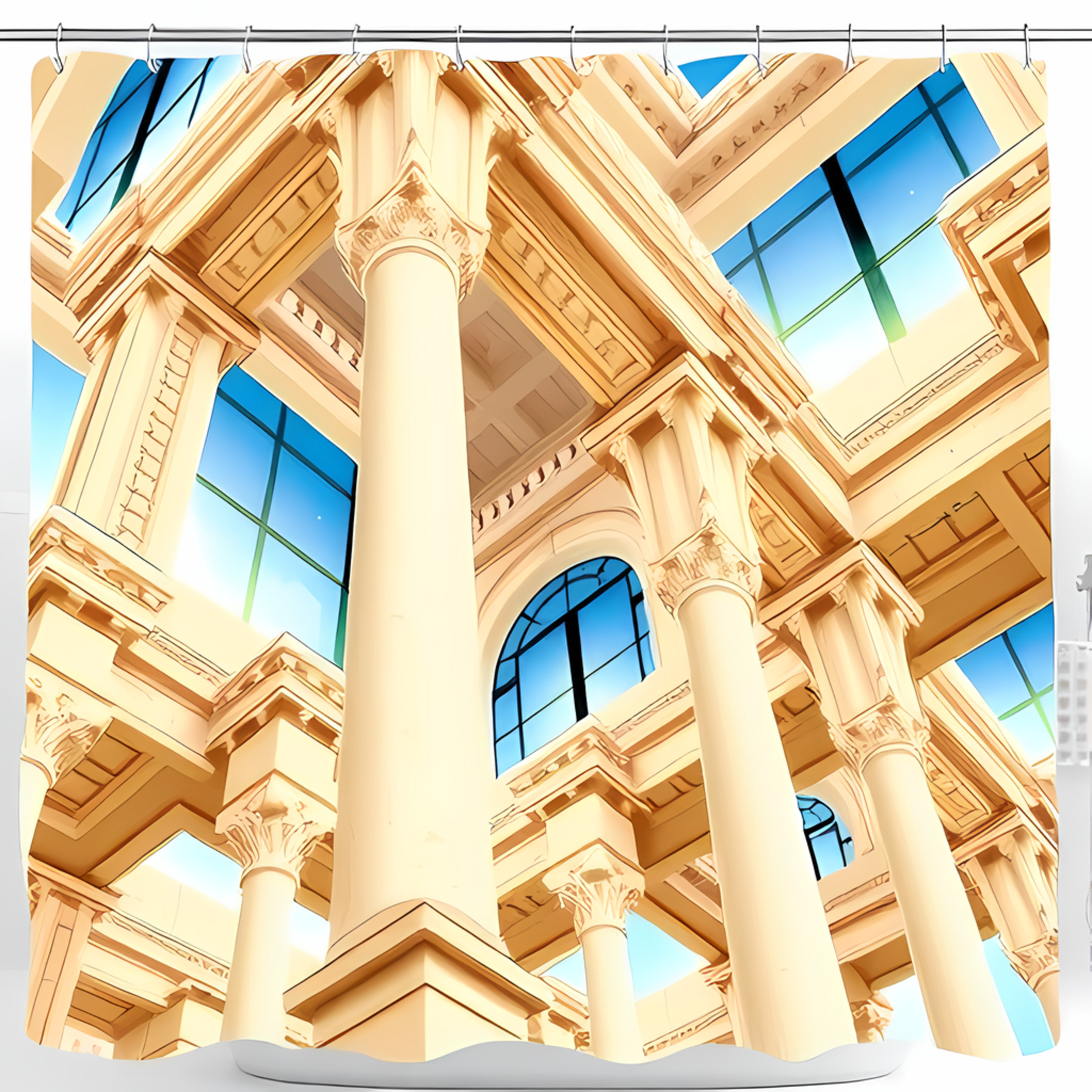 Breathtaking Architectural Fantasy Shower Curtain - Classical Columns ...