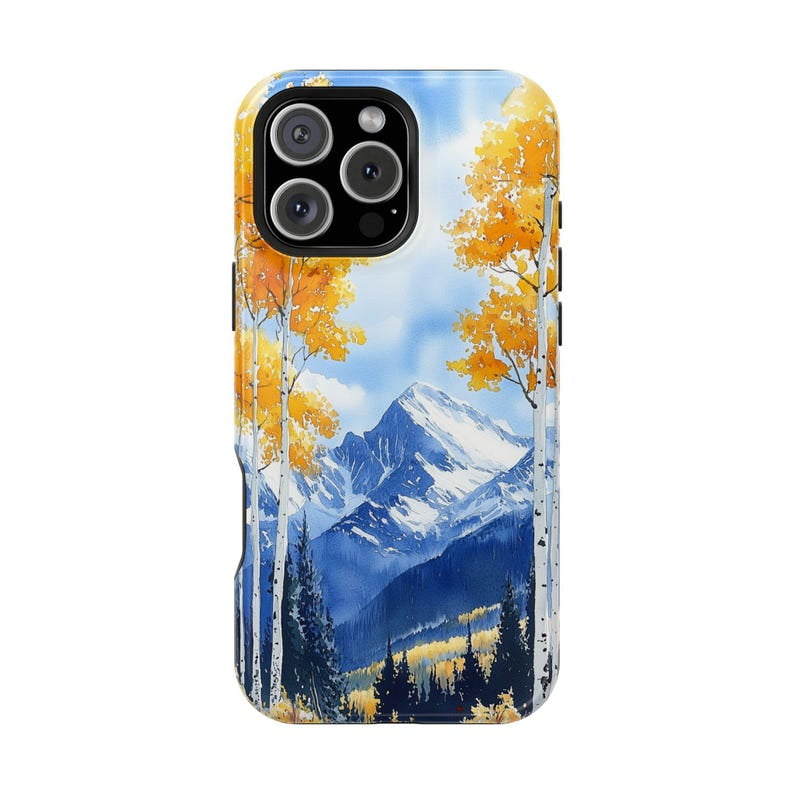 Breathtaking Mountain Forest Watercolor Painting Scenic Phone Case with ...