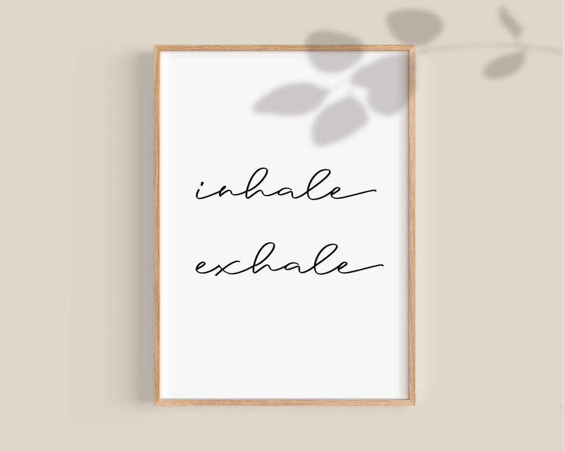 Breathwork Poster Inhale Exhale Poster For Yoga Salon Meditation Wall ...