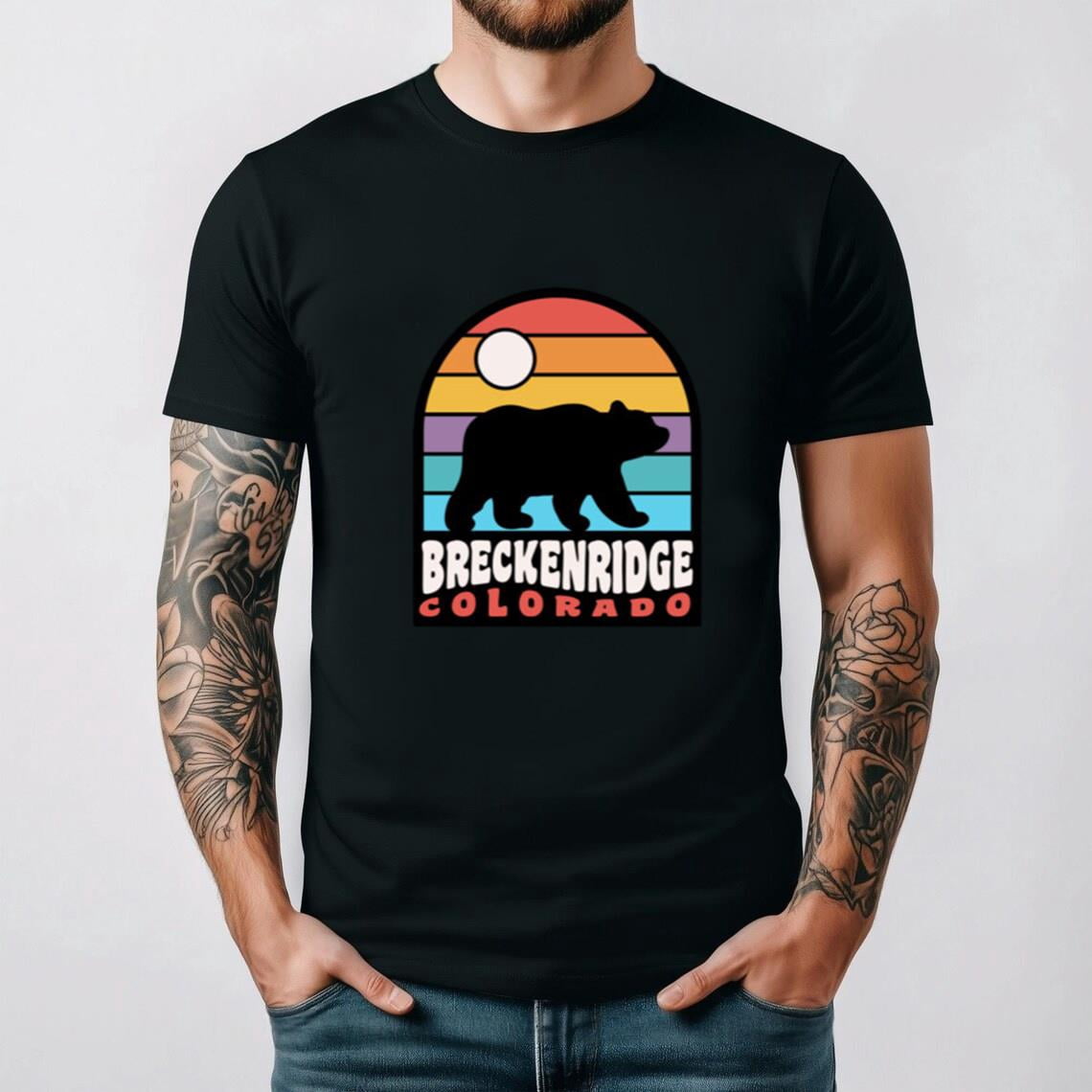 Breckenridge Colorado Bear Badge Retro Sunset Mountain Unisex T-shirt ...