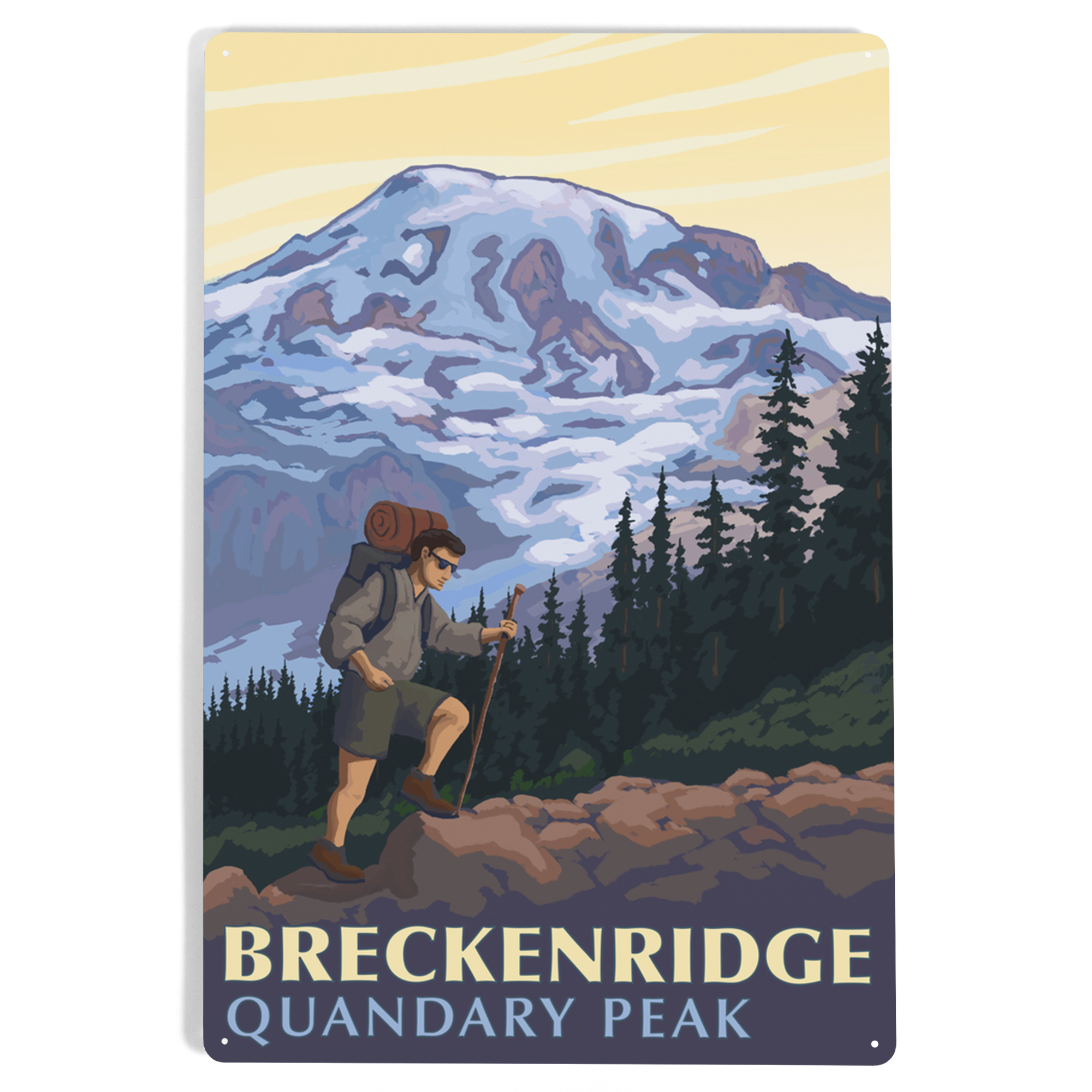 Breckenridge, Colorado, Quandary Peak, Mountain Hiker (12x18 Aluminum ...