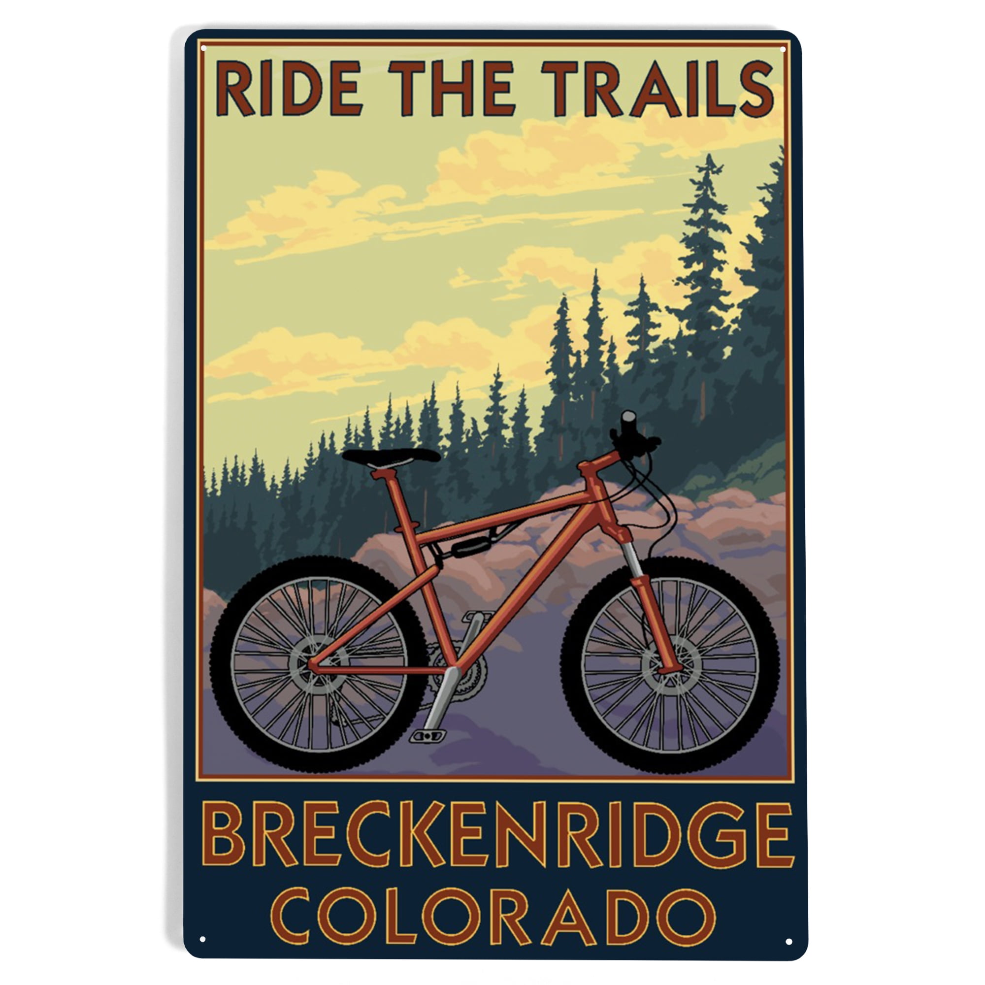 Breckenridge, Colorado, Ride the Trails (12x18 Aluminum Art, Indoor ...