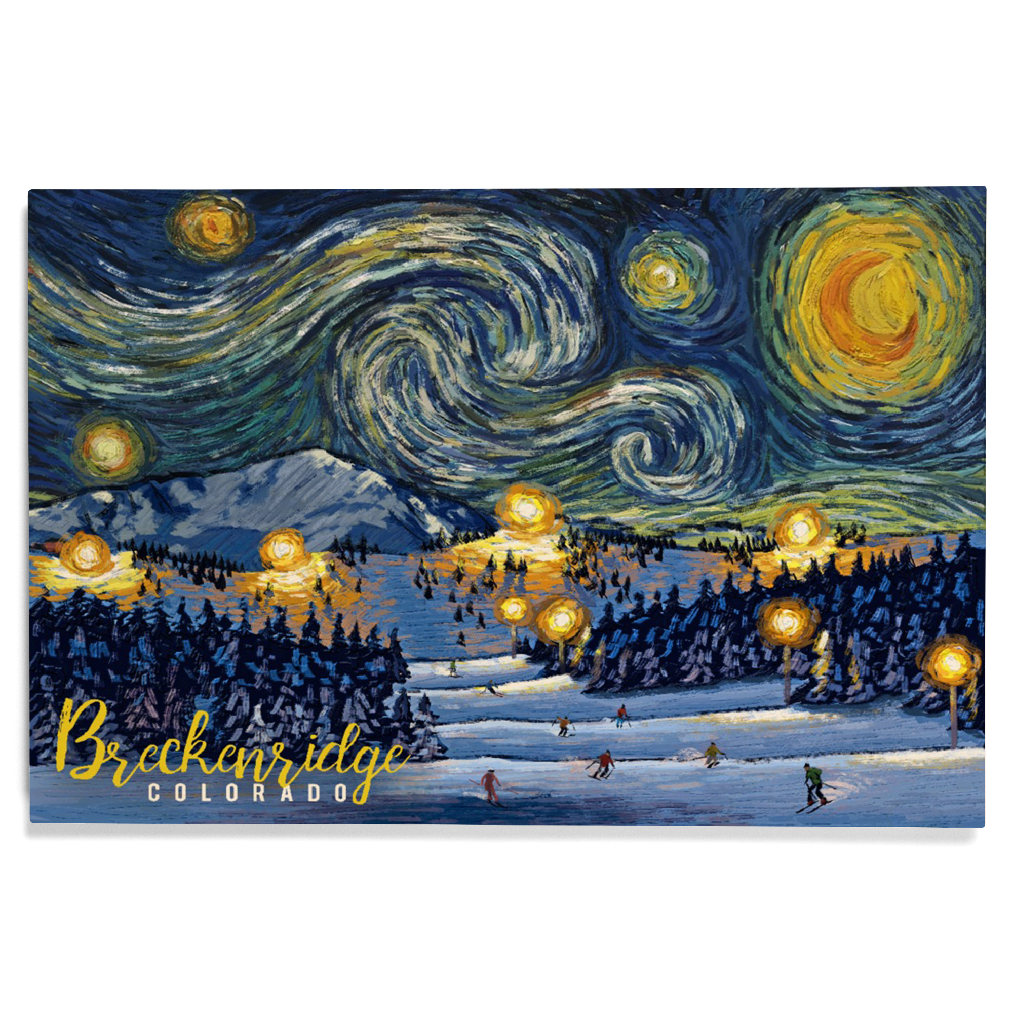 Breckenridge, Colorado, Ski Resort with Mountain, Starry Night Birch ...