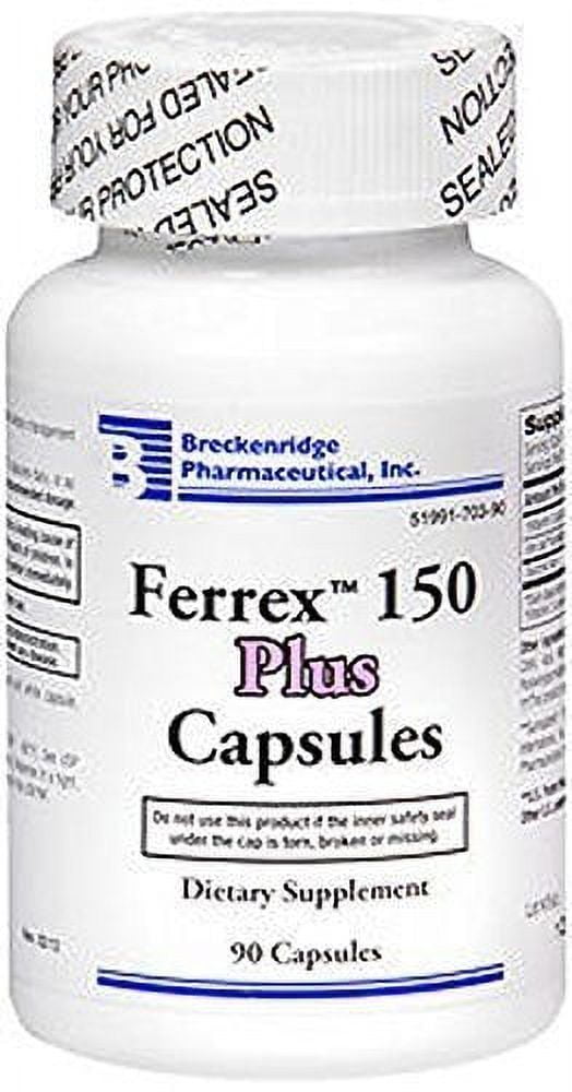Breckenridge Ferrex 150 Plus Elemental Iron Supplement - 90 Capsules ...