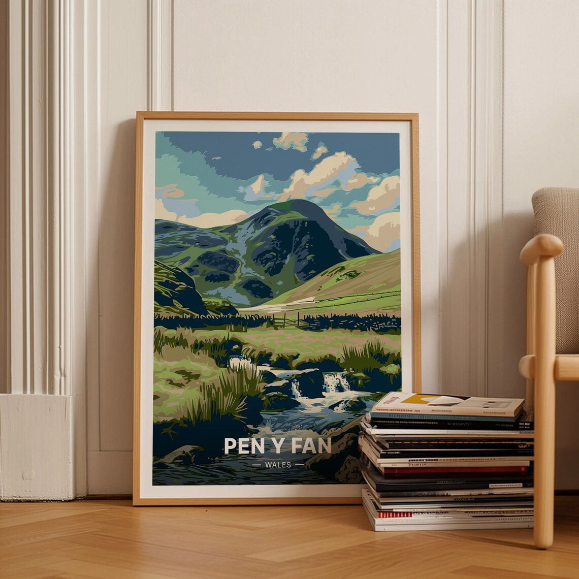 Brecon Beacons National Park Travel Poster, Pen Y Fan & Welsh Mountains ...