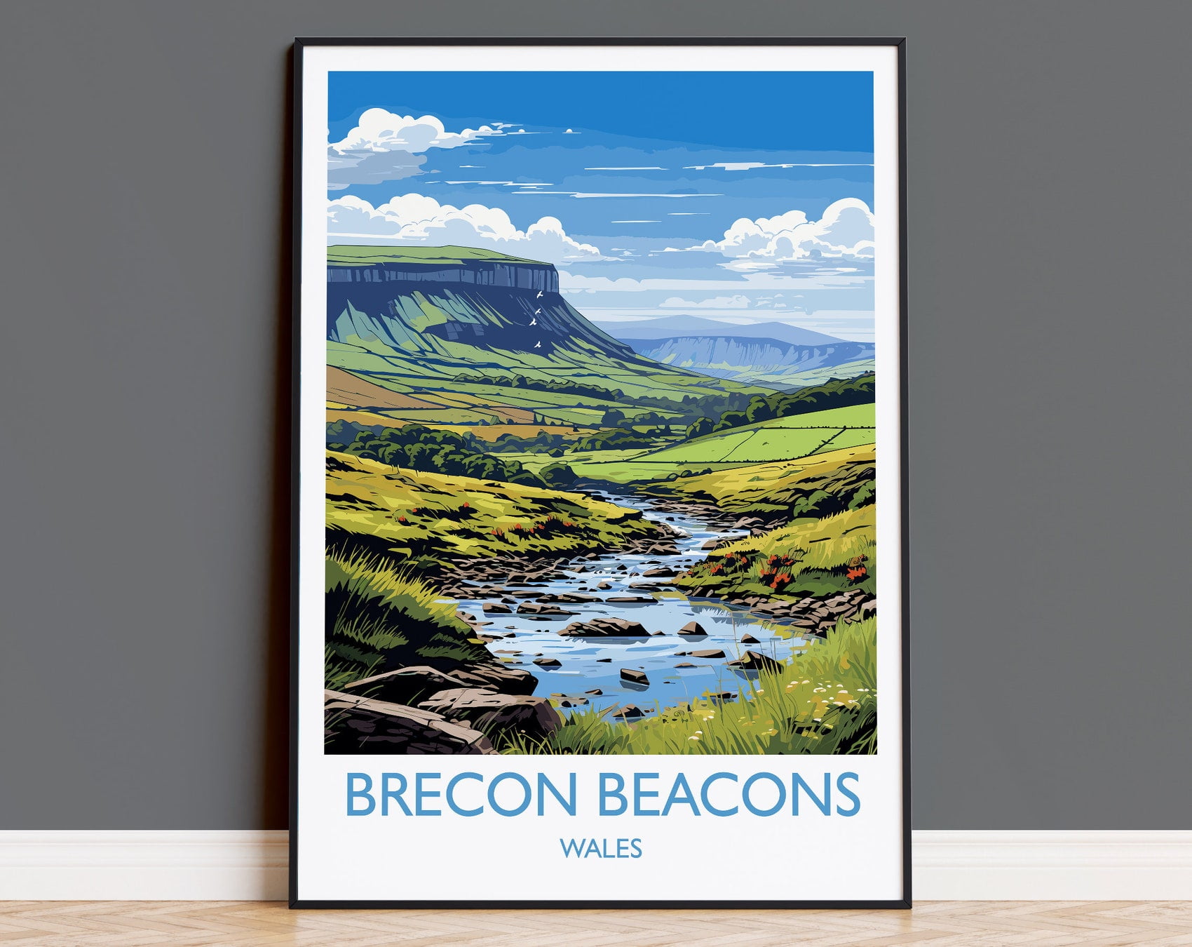 Brecon Beacons Travel Print, Brecon Beacons Travel Poster, Wales, Welsh ...