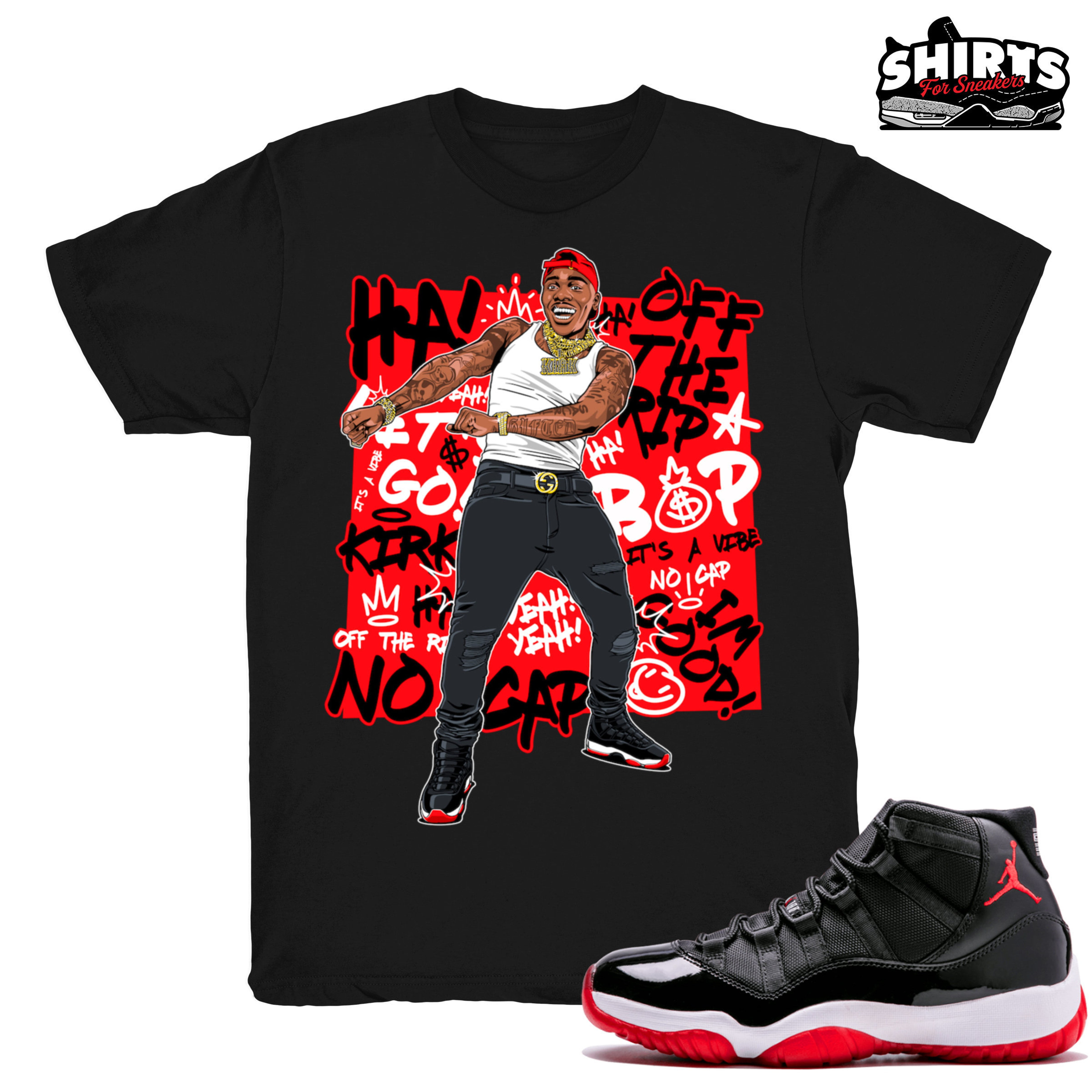 Bred 11 shirt | Bred XI DaBaby Lets Go! - Match Retro 11 Bred 2019 / black tee shirts - Walmart.com