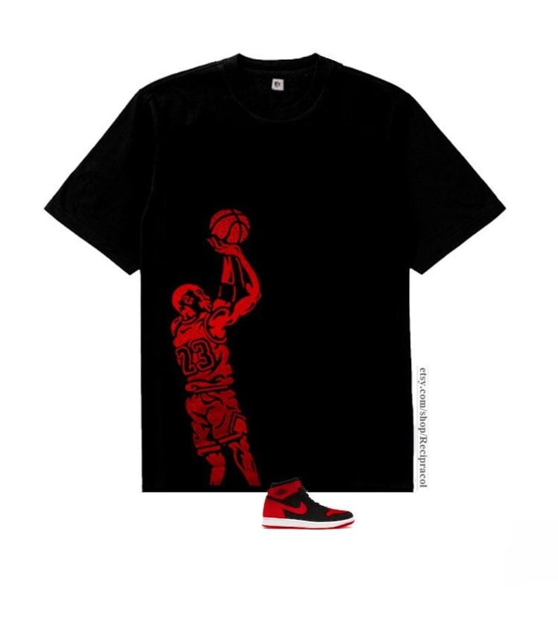 Bred Fadeaway shirt for Jordan 1 85 og Black red - Walmart.com