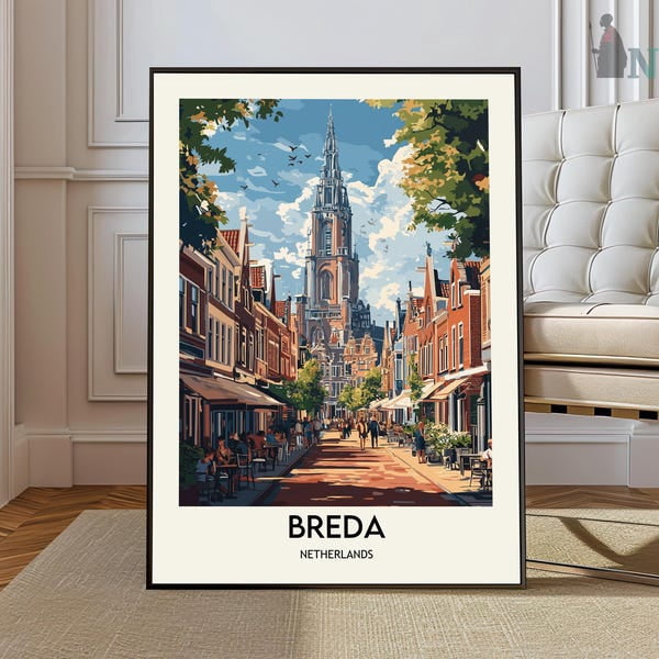 Breda Netherlands Poster: City Map Art Print, Unframed Paper Poster ...