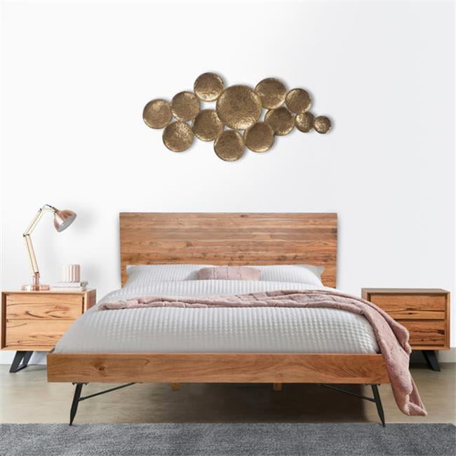 Bree Modern Rustic Queen Size Platform Bed with Brown Acacia Wood Frame ...