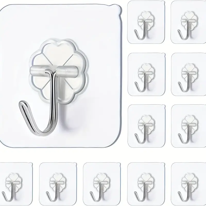 BreeRainz 10-Piece Self-Adhesive Wall Hooks Set - Perfect for Kitchens ...