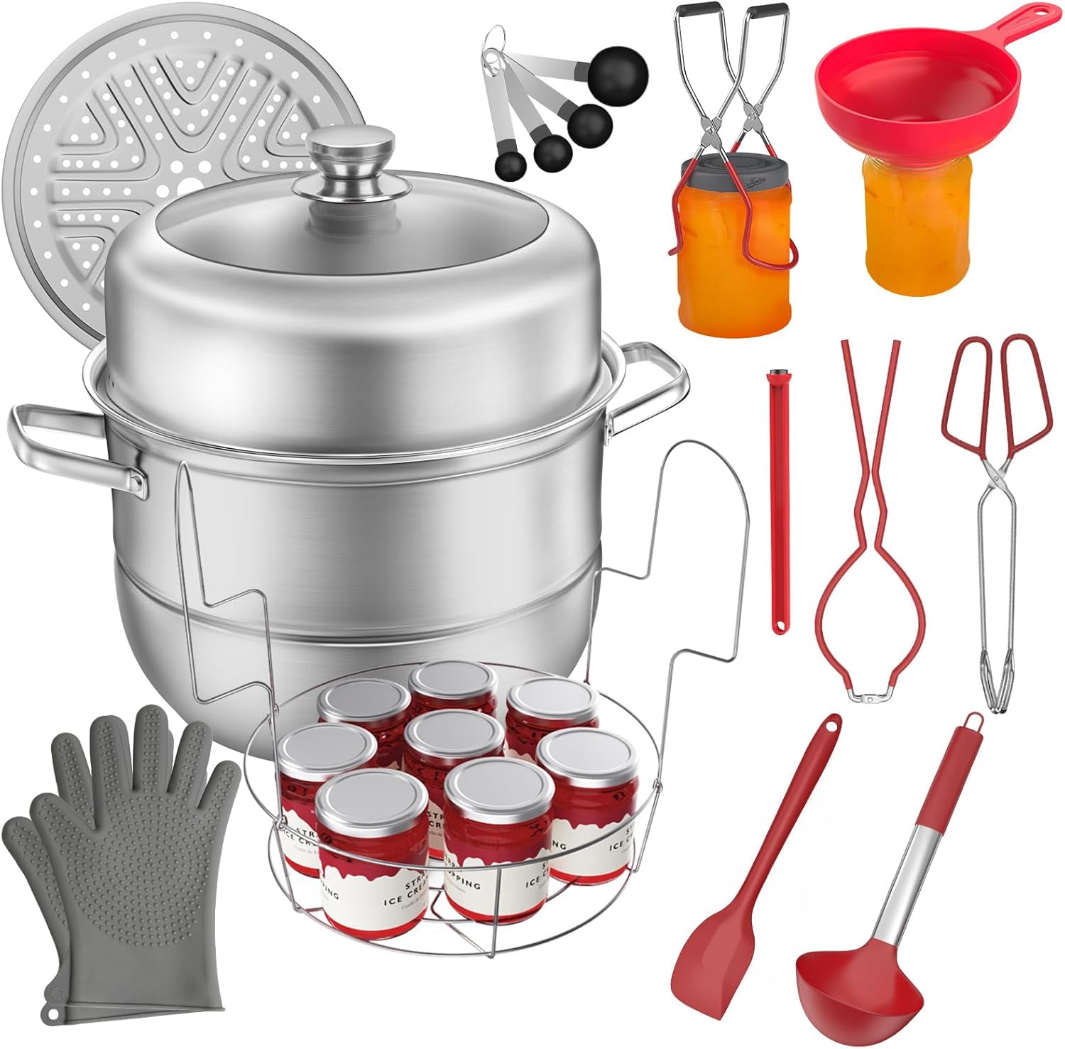 BreeRainz Canning Pot with Rack and Lid, Stainless Steel Water Bath ...