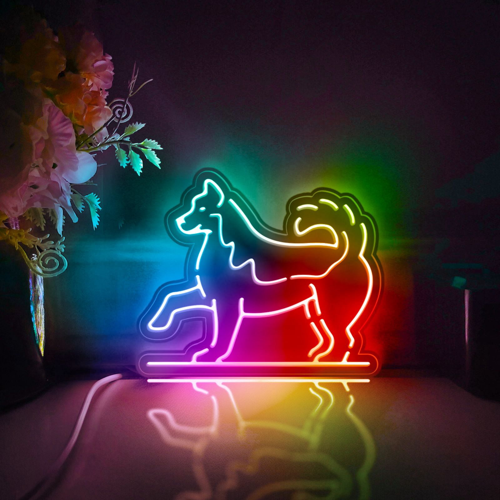 Breed Dog Led Light Box, Dimmable Neon-Like Light Signs USB Power for ...