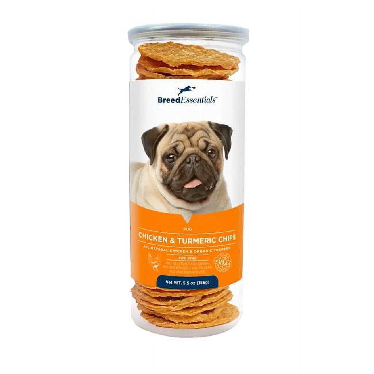 Breed Essentials 197247001447 5.5 oz Chicken & Turmeric Chips - Pug ...