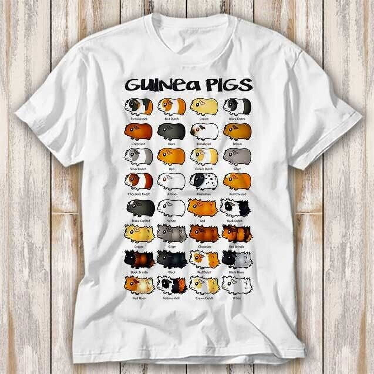 Breeds Name List Types Of Guinea Pigs T Shirt Adult Top Tee Unisex 3903 ...