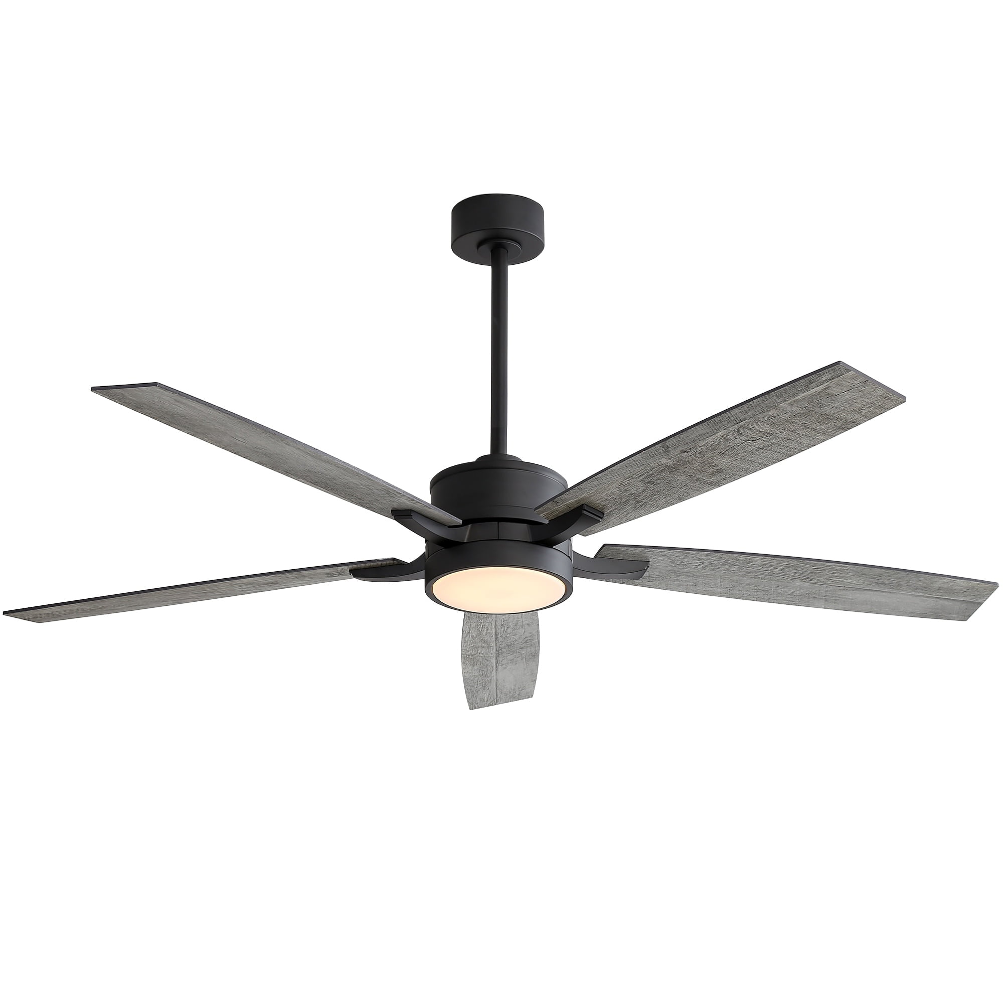 Breezary 65 Inch 5-Blade Black LED Ceiling Fan with Light and Remote ...