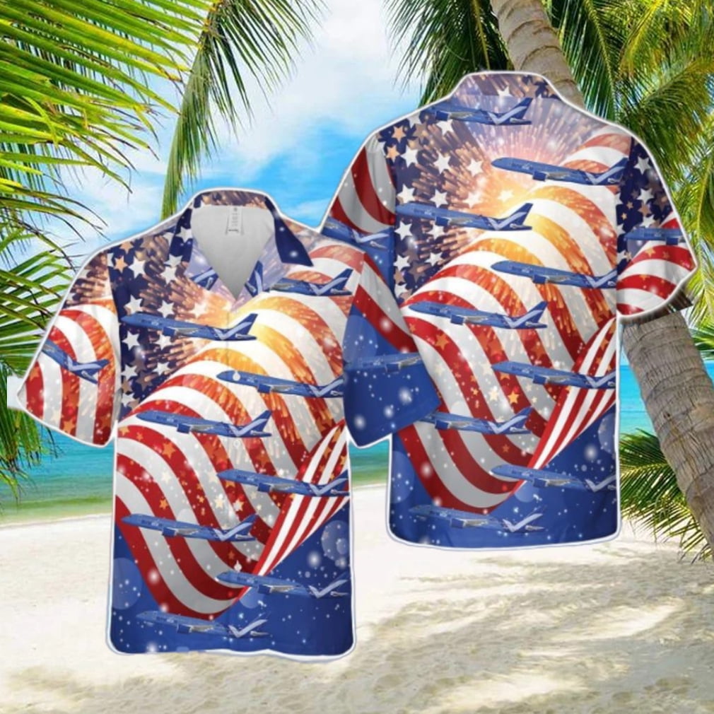 Breeze Airways A220 300, 4th Of July 3D Printed Aloha Hawaiian Shirt ...