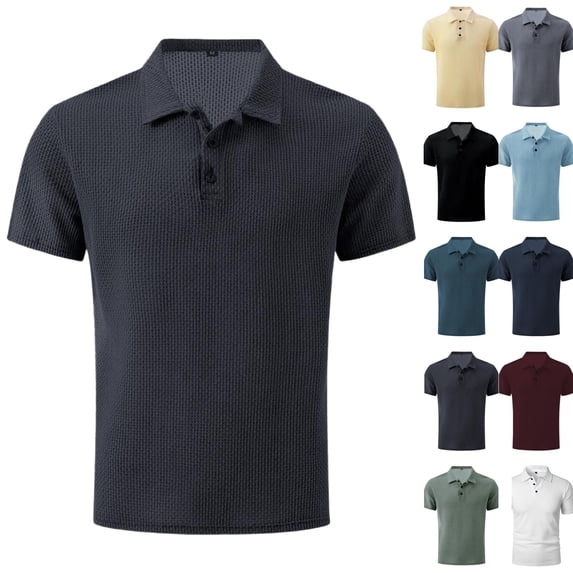 Breeze Breeze Polo Shirts for Men Big and Tall Textured Short Sleeve T ...
