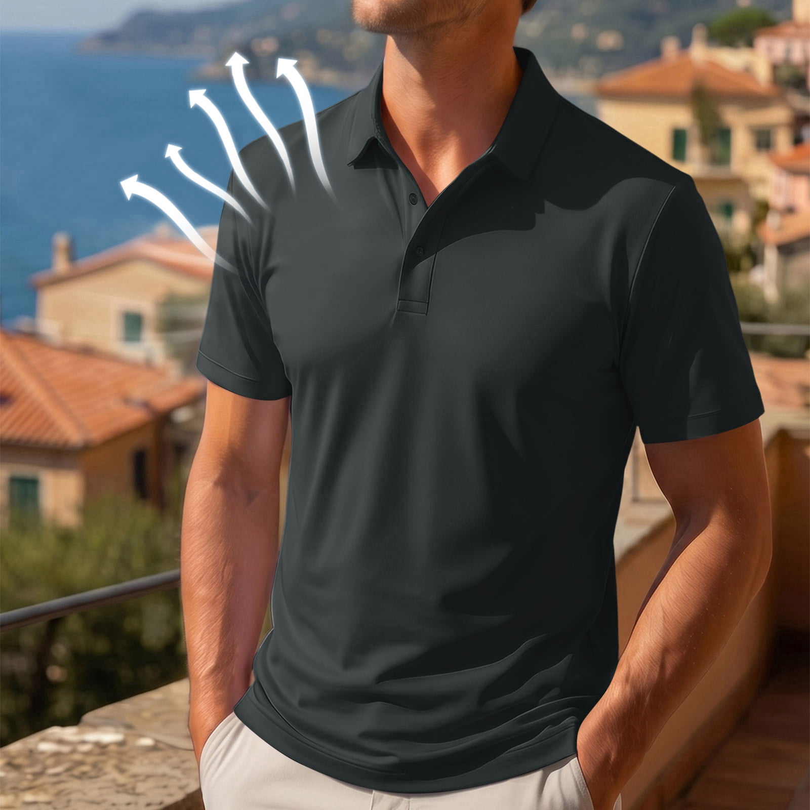 Breeze Capri Polo Shirt for Men Beer Belly Wearbreeze Short Sleeve ...