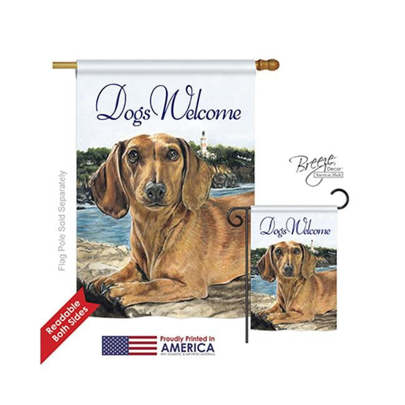 Breeze Decor 10003 Pets Dachshund 2-Sided Vertical Impression House ...