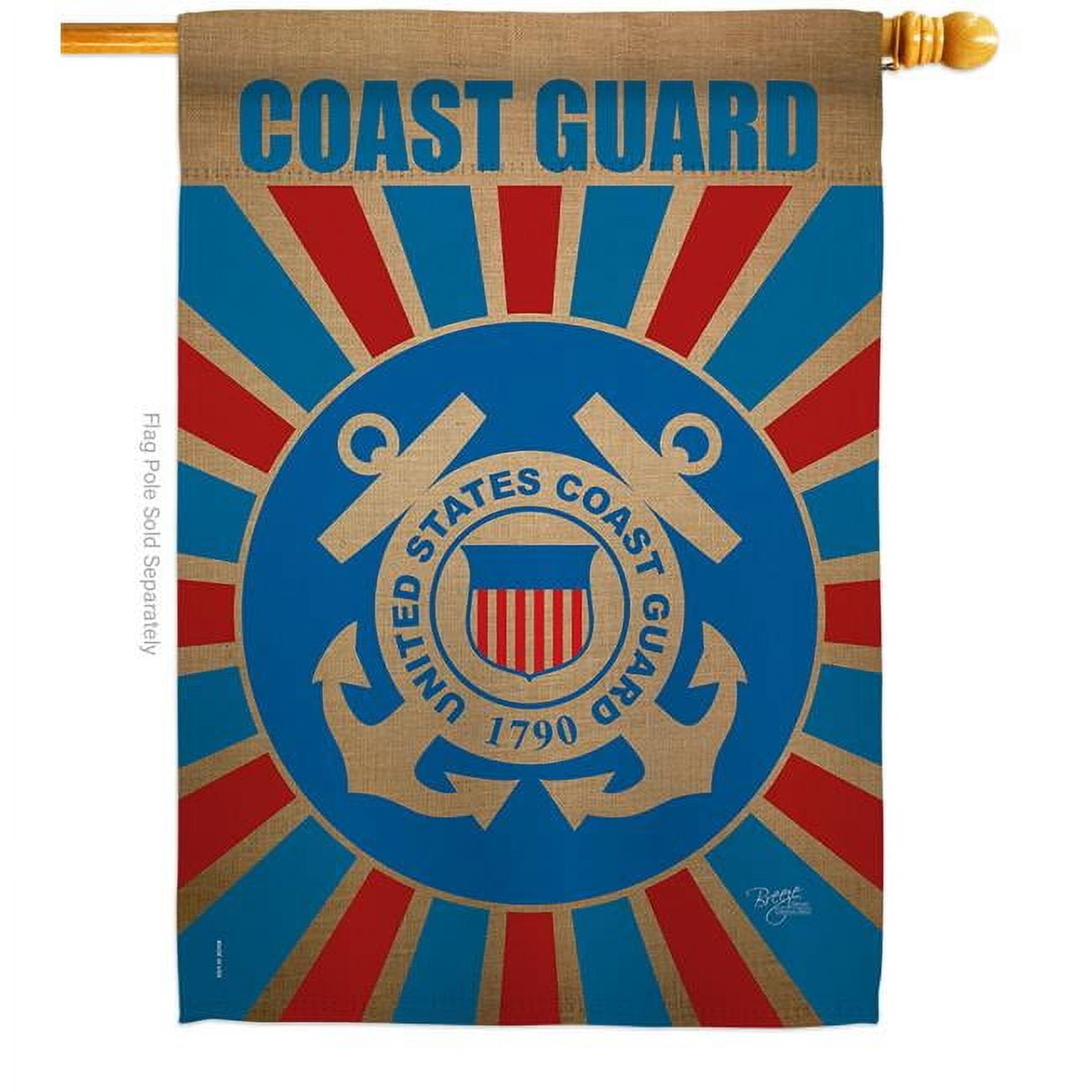 Breeze Decor 28 x 40 in. Coast Guard House Flag with Armed Forces ...