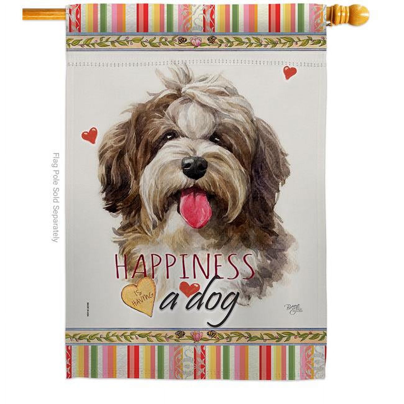 Breeze Decor 28 x 40 in. Dog Havanese Cuban Happiness Double-Sided Decorative Vertical House ...
