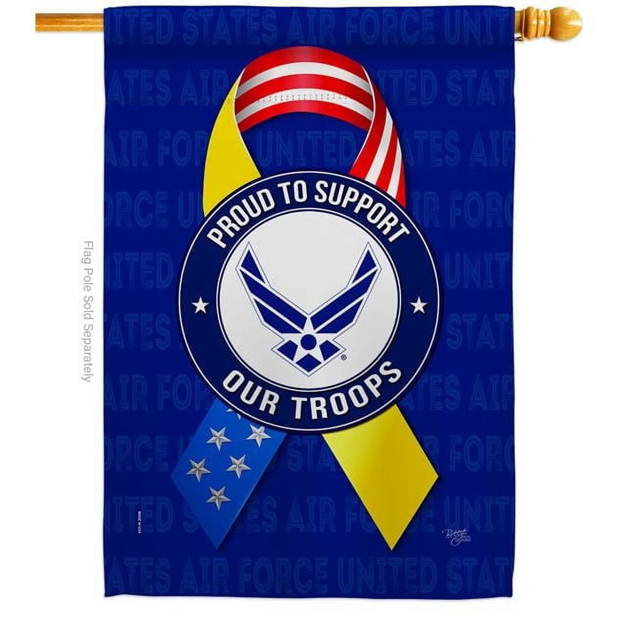 Breeze Decor 28 x 40 in. Support Air Force Troops House Flag with Armed ...