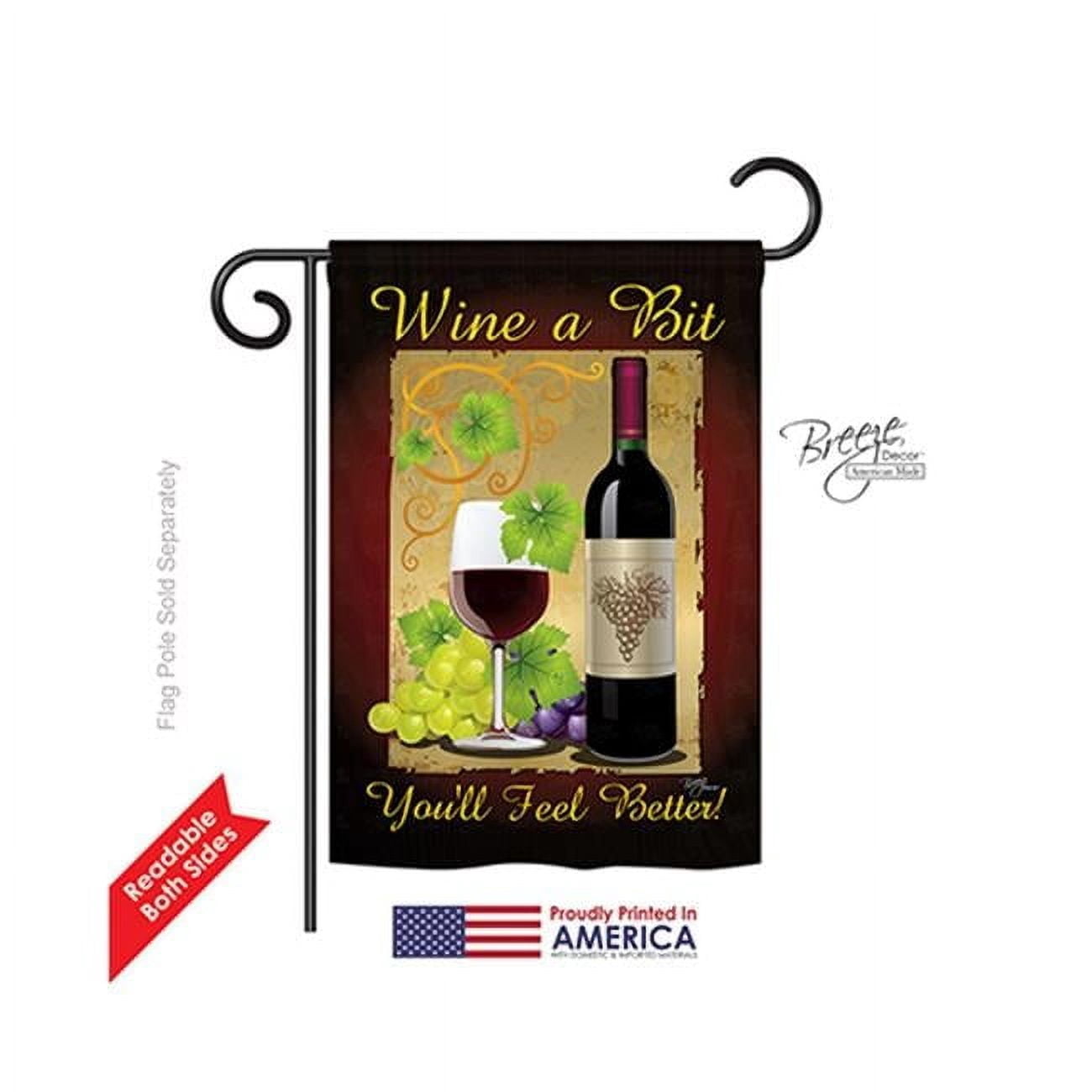 Breeze Decor 67021 Wine a Bit 2-Sided Impression Garden Flag - 13 x 18. ...