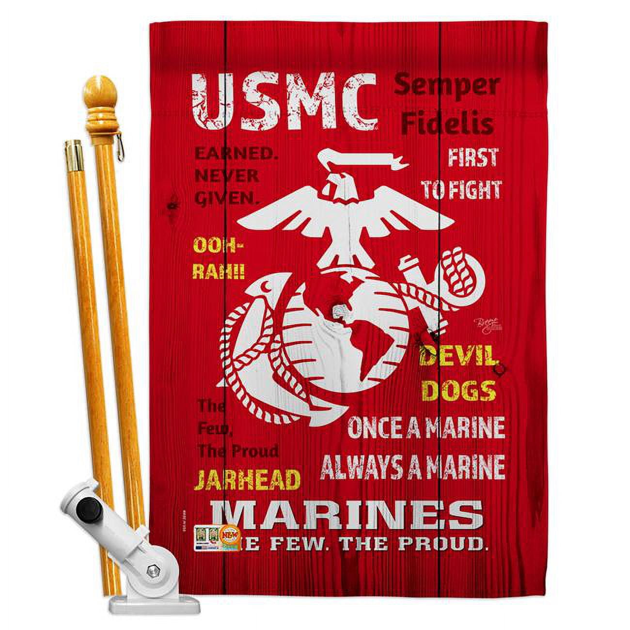 Breeze Decor BD-MI-HS-108405-IP-BO-D-US18-MC 28 x 40 in. USMC Americana ...