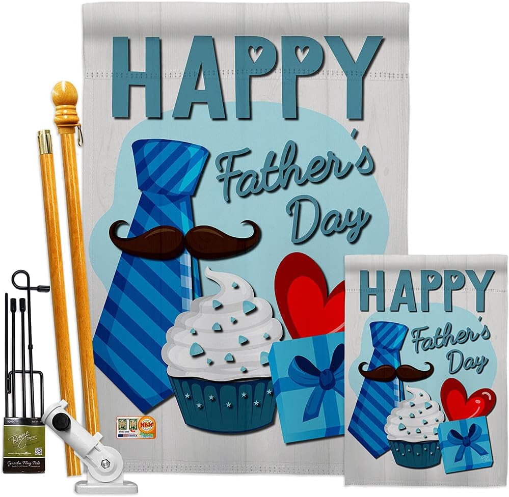 Breeze Decor Father's Day Happy Garden House Flags Kit Family Dad Daddy ...